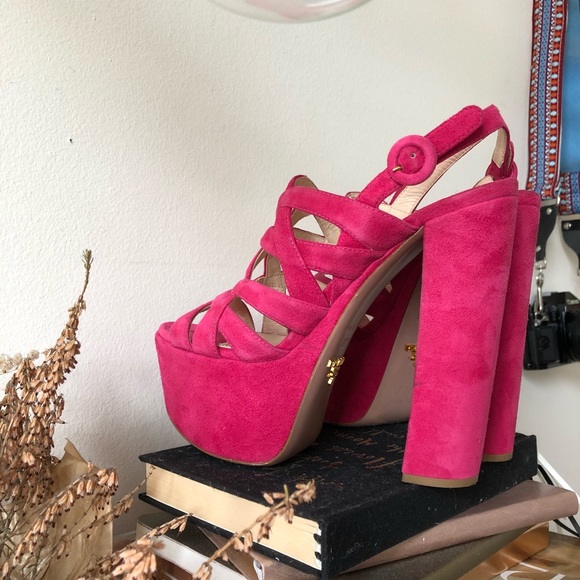 Prada | Shoes | Authentic Hot Pink Prada Platform Heels | Poshmark